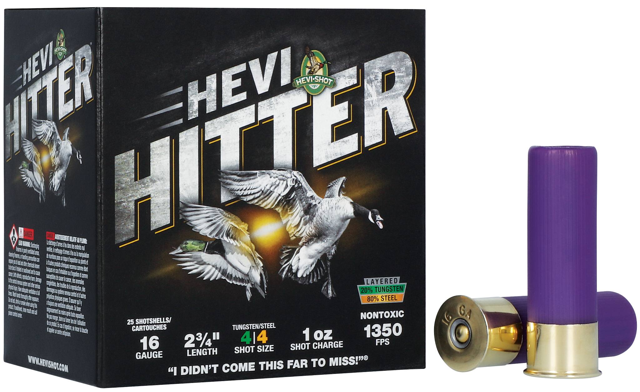 Buy HEVI-Hitter 16 Gauge Ammo | 4 Shot, 1 oz, 2-3/4in / 70mm, 1350 FPS | HEVI-SHOT